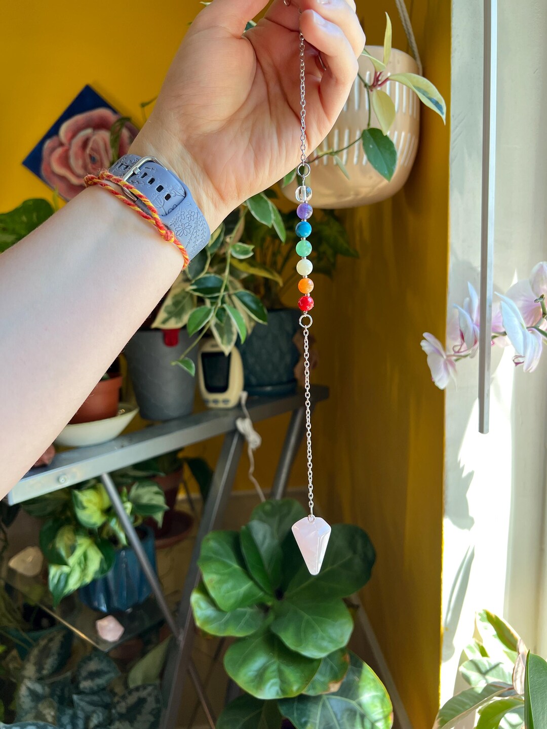 Rose Quartz Chakra Pendulum for Divination and Connection to Guides - Etsy