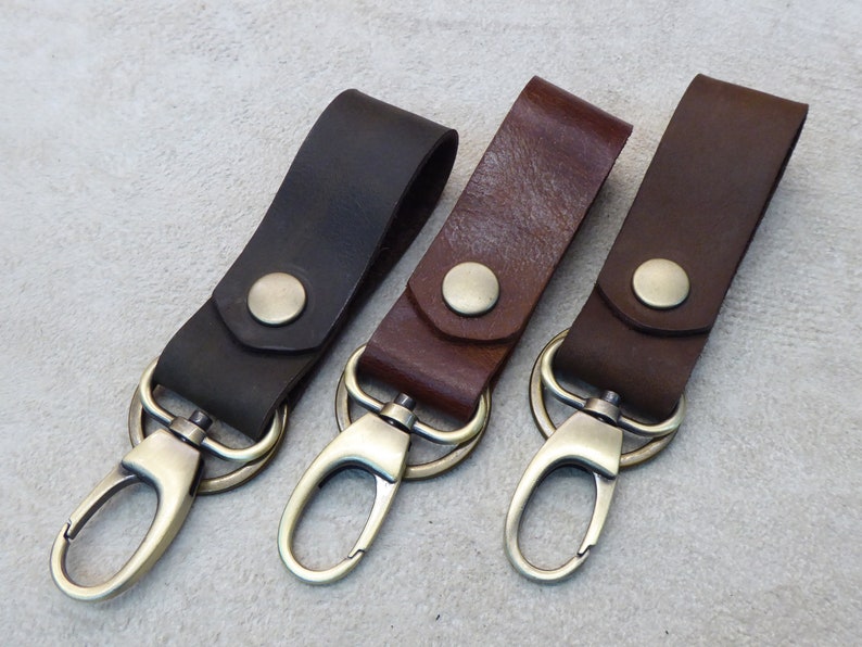 Leather Key Chain FOB Belt Loop Key Lanyard - Etsy