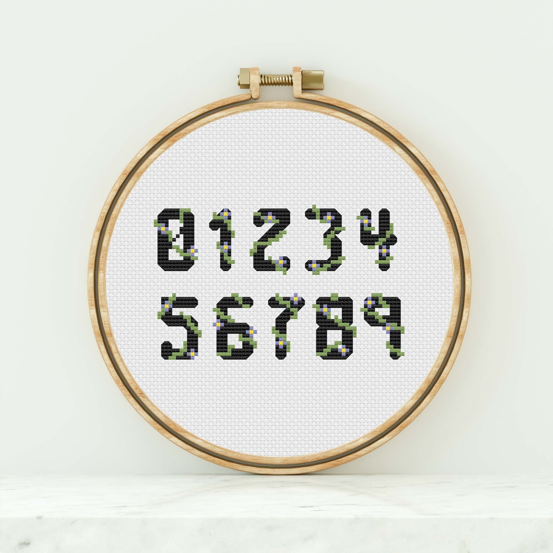 Abstract Art Numbers Cross Stitch Pattern Abstract Numbers Counted ...