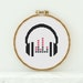 Headphone Music Cross Stitch Pattern Counted Cross Stitch Modern Music ...