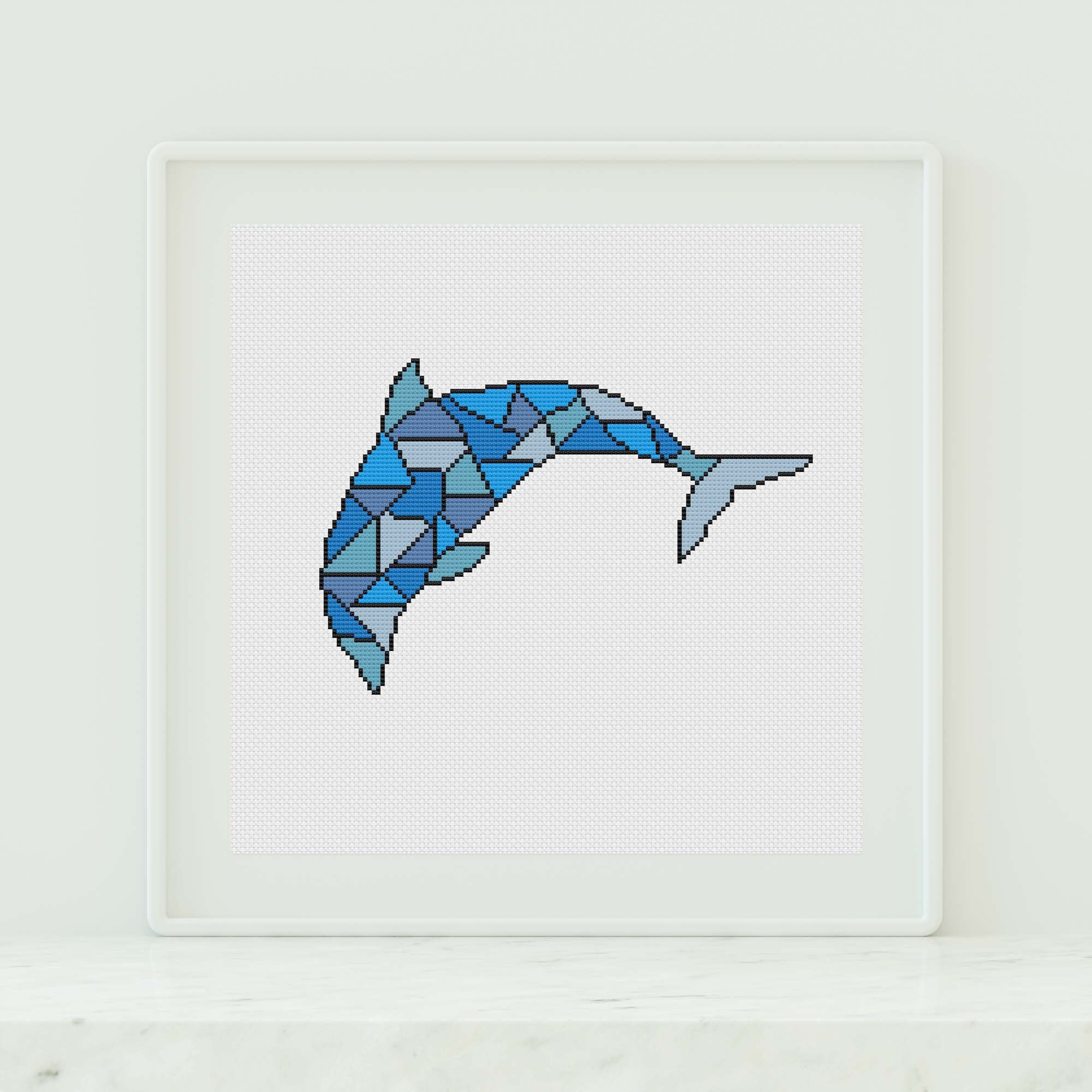 Dolphin Fish Cross Stitch Pattern Geometric Fish Counted Cross Stitch ...