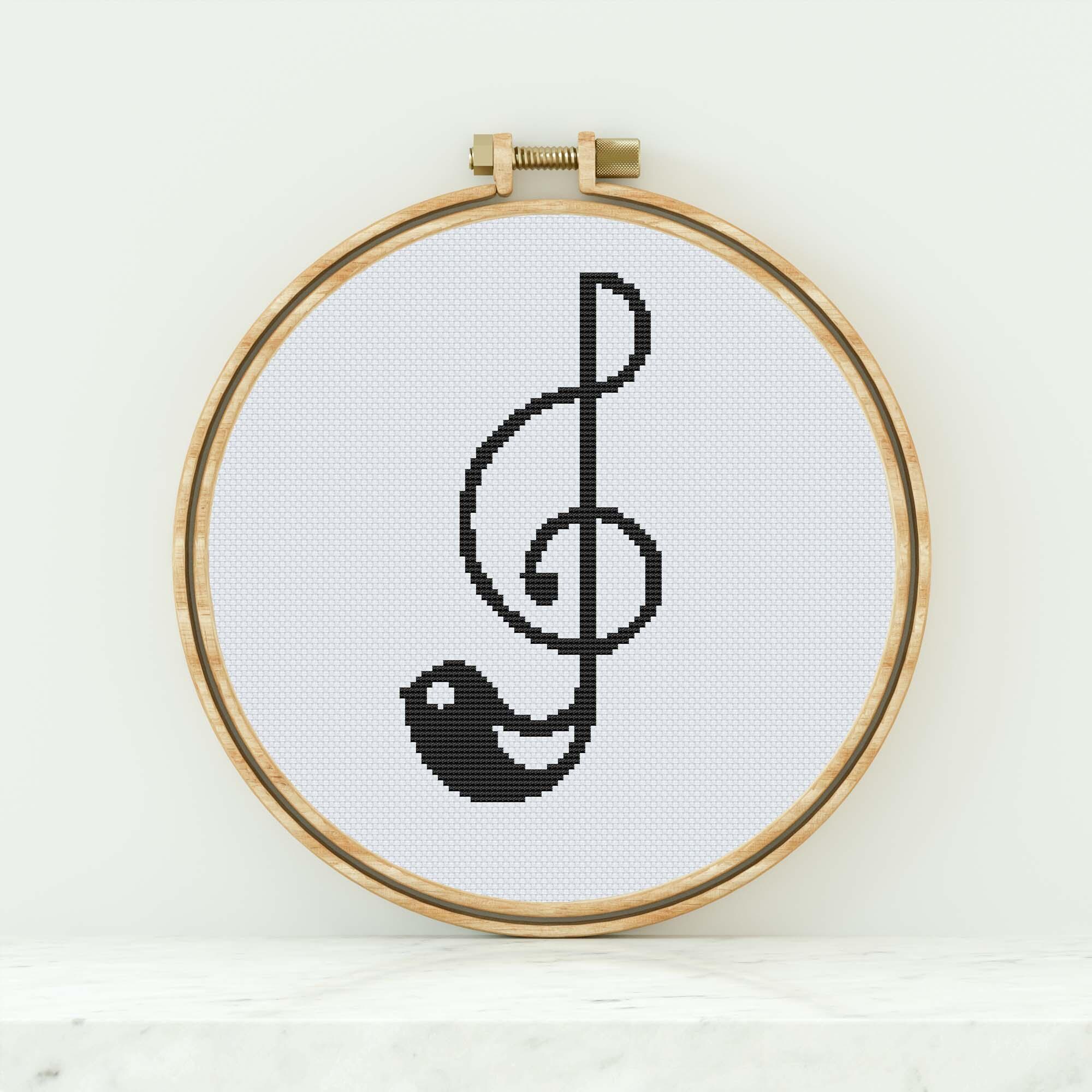 Music Note Bird Cross Stitch Pattern Music Counted Cross Stitch Modern ...