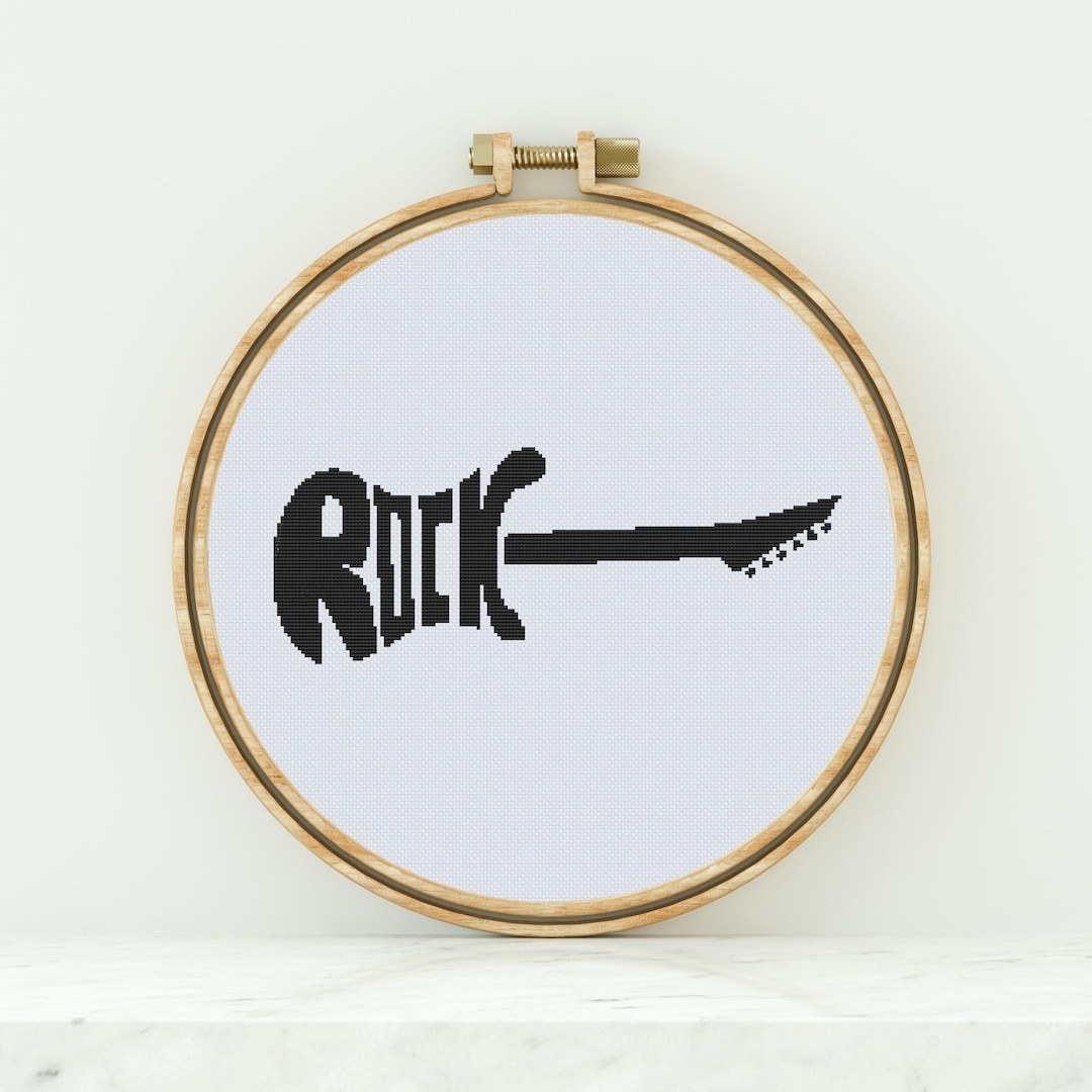 Rock Music Guitar Cross Stitch Pattern Music Counted Cross Stitch ...