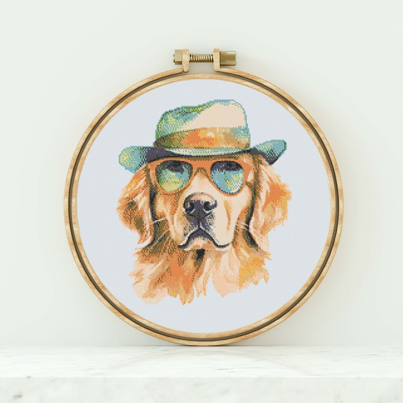 Golden Retriever Cross Stitch Pattern Golden Retriever Counted - Etsy