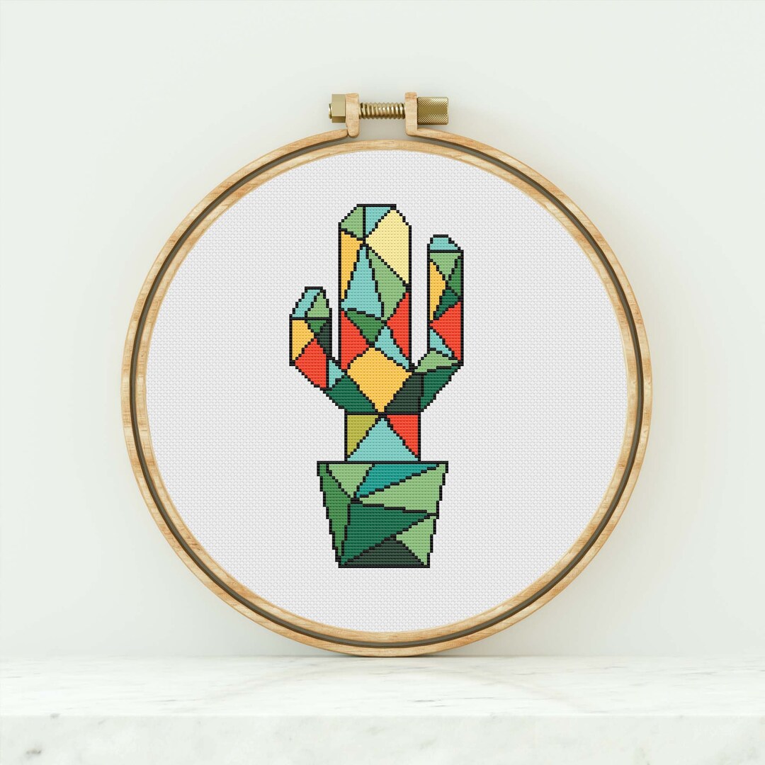 Cactus Cross Stitch Pattern Geometric Cactus Counted Cross Stitch ...