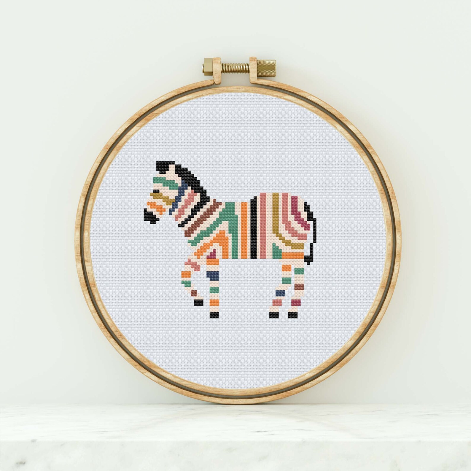 Colorful Zebra Cross Stitch Pattern Geometric Zebra Counted Cross ...