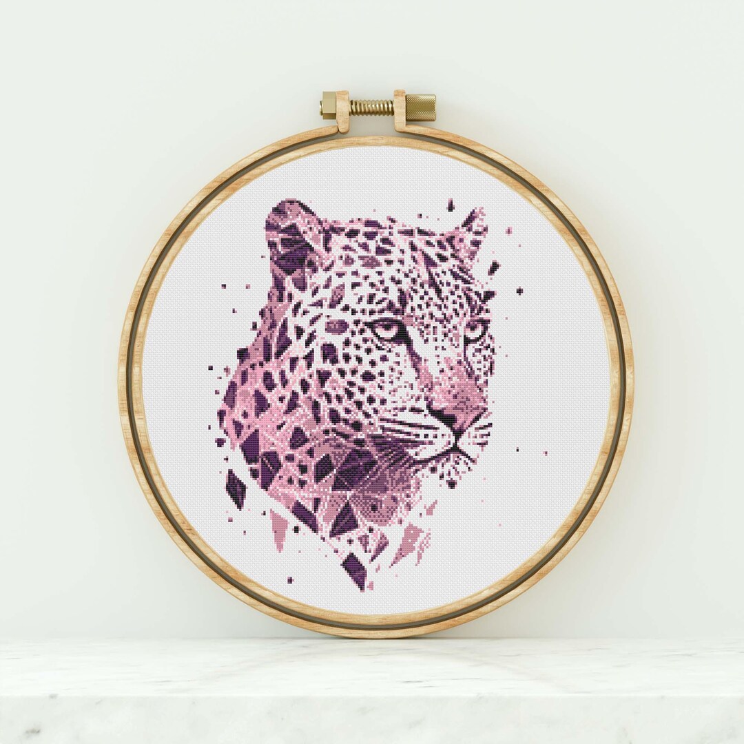 Leopard Cross Stitch Pattern Leopard Counted Cross Stitch Modern Cross Stitch Animal Cross ...