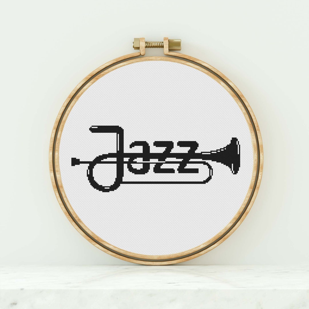 Jazz Cross Stitch Pattern Jazz Counted Cross Stitch Modern Cross Stitch ...