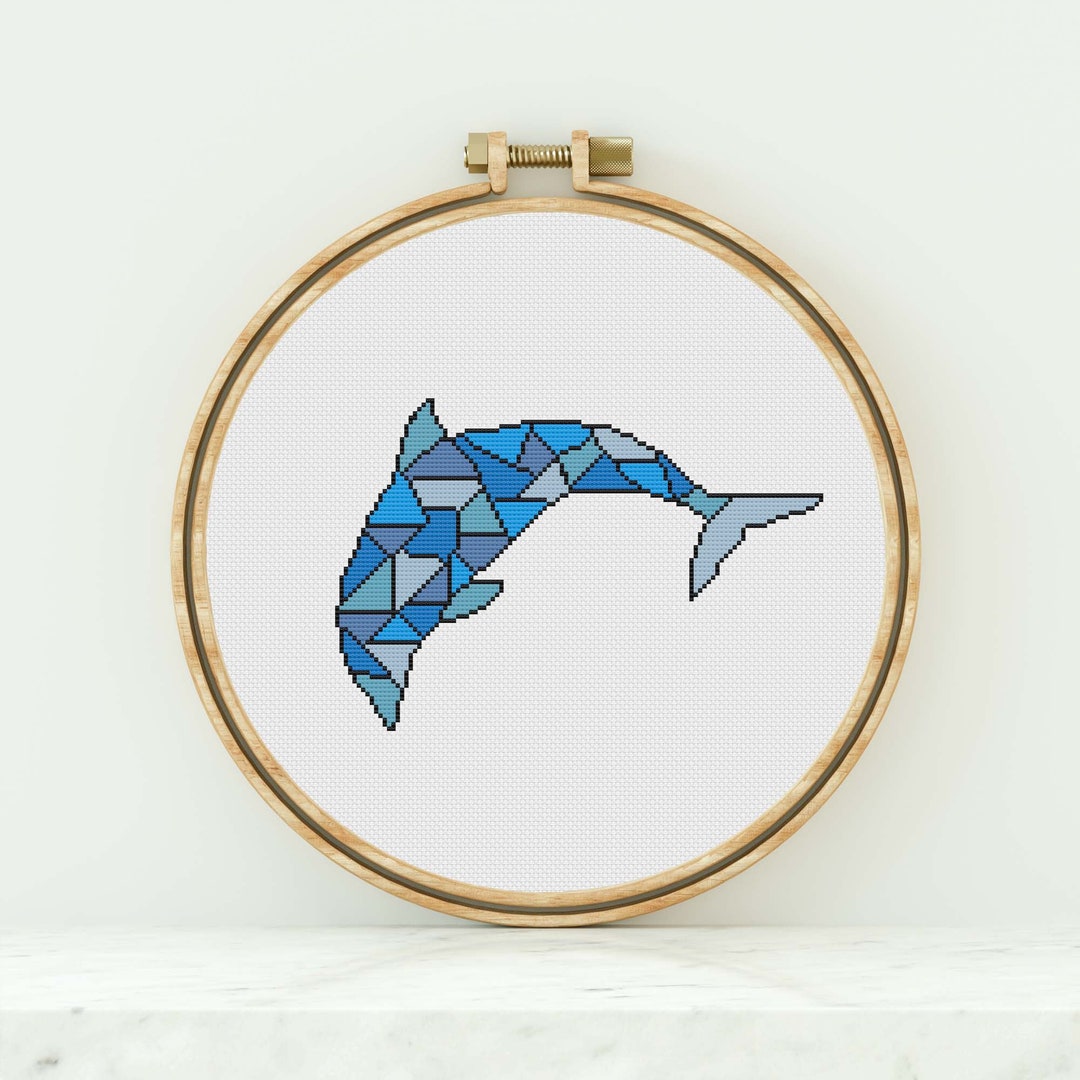 Dolphin Fish Cross Stitch Pattern Geometric Fish Counted Cross Stitch ...