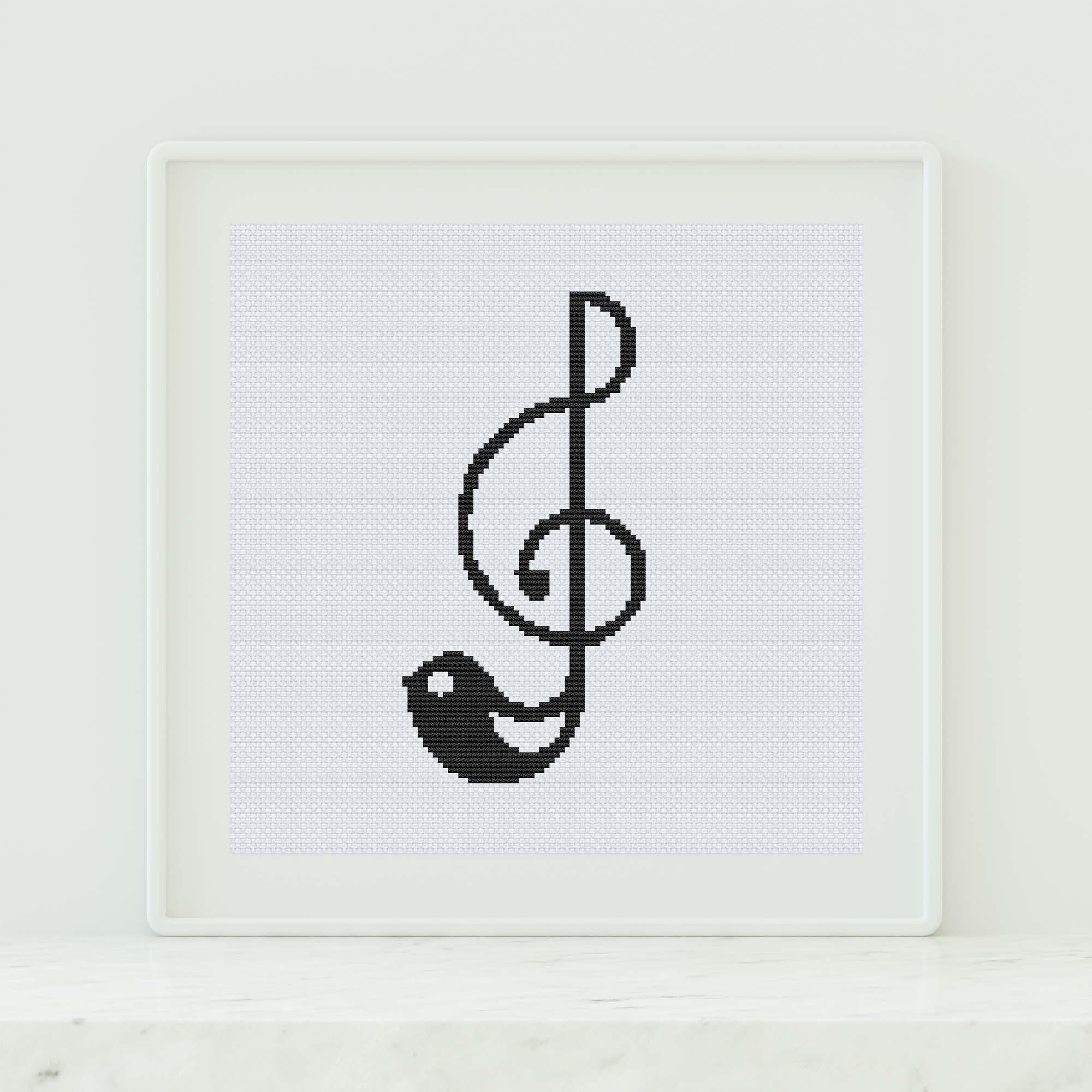 Music Note Bird Cross Stitch Pattern Music Counted Cross Stitch Modern ...