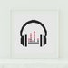 Headphone Music Cross Stitch Pattern Counted Cross Stitch Modern Music ...