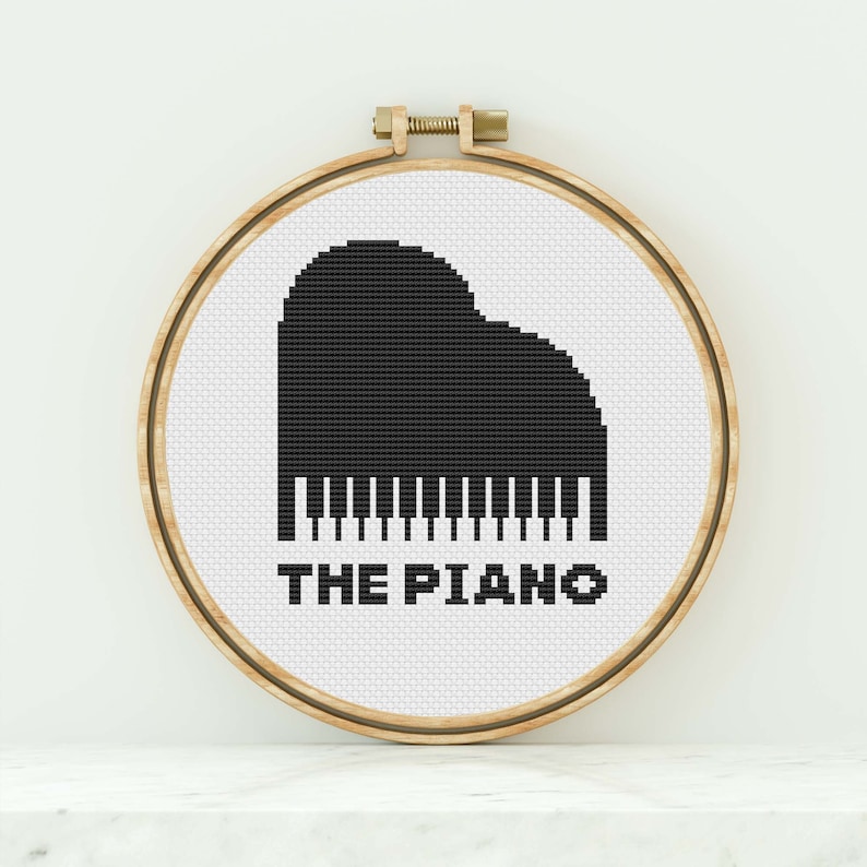 The Piano Cross Stitch Pattern Geometricthe Piano Counted Modern Cross ...