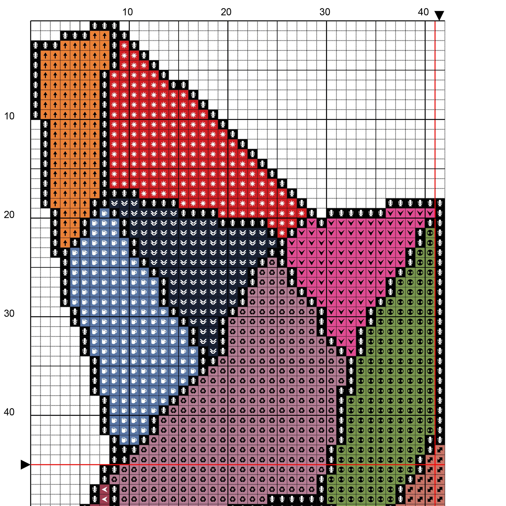 Abstract Art Numbers Cross Stitch Pattern Abstract Numbers Counted ...