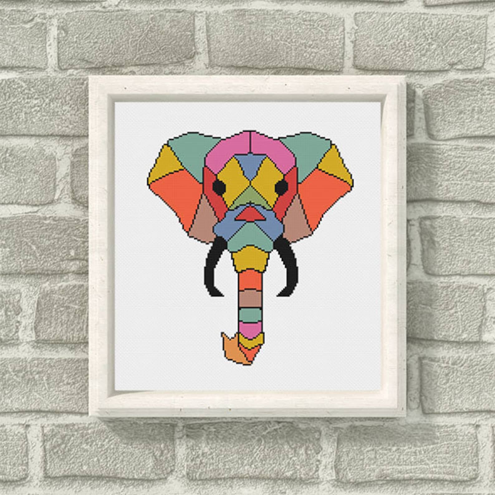 Colorful Elephant Cross Stitch Pattern Instant download | Etsy