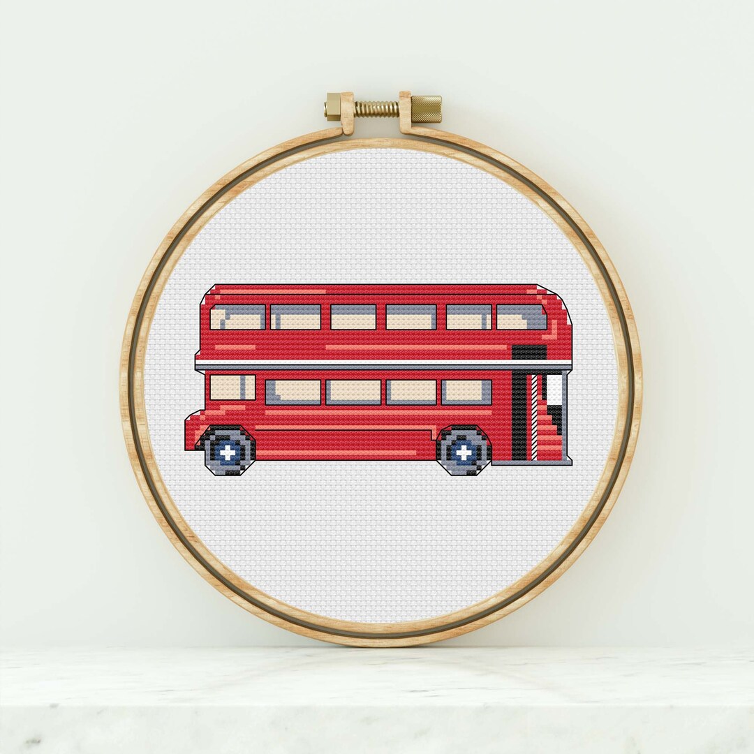 London Bus Cross Stitch Pattern Counted Cross Stitch Modern Cross ...