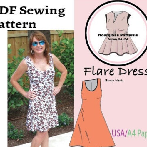 Hourglass Patterns©: Flirt Flare Knit Dress Size 4-28 PDF - Etsy