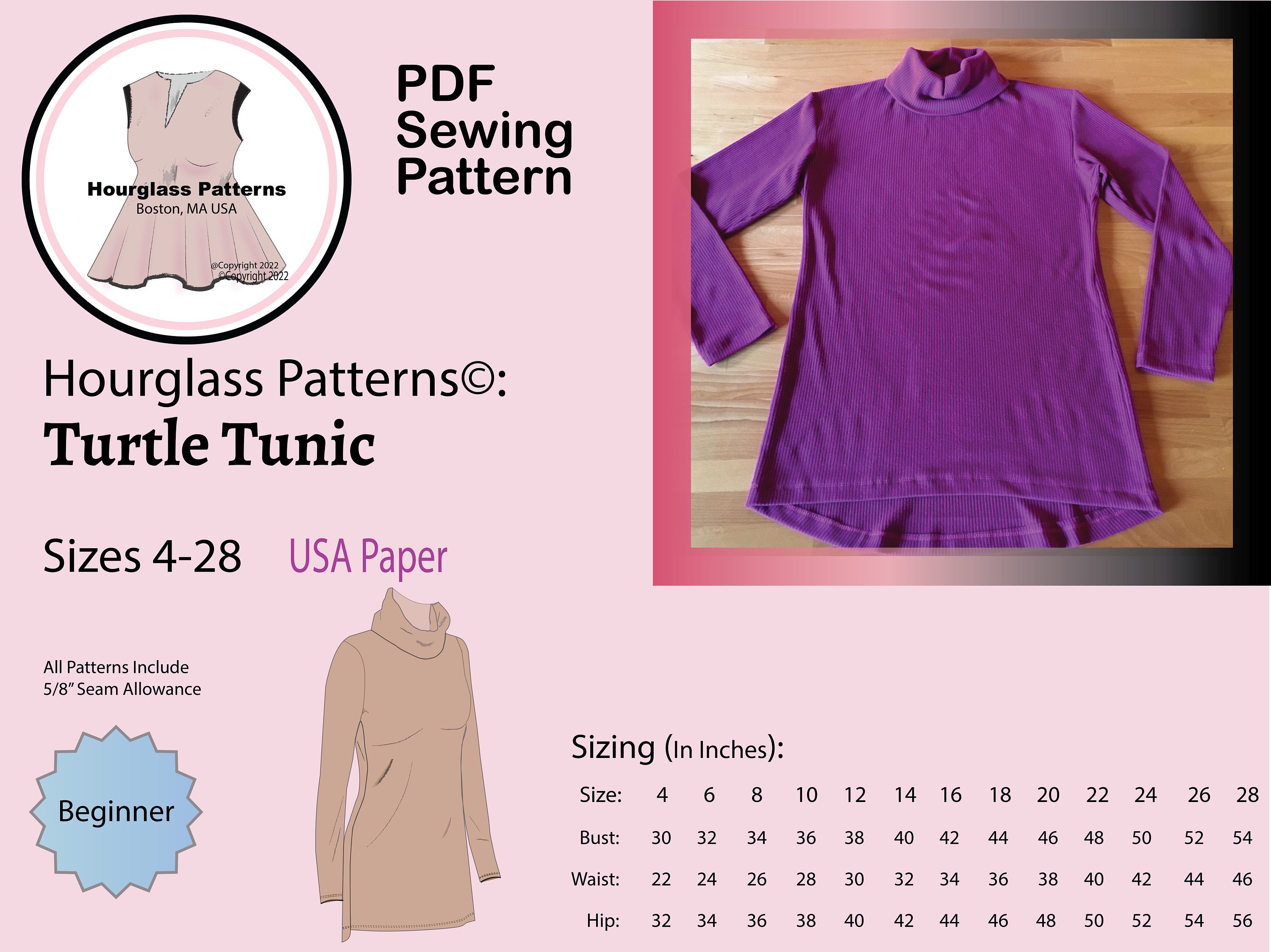 34 Designs Turtleneck Shirt Pattern NeemaNatanas