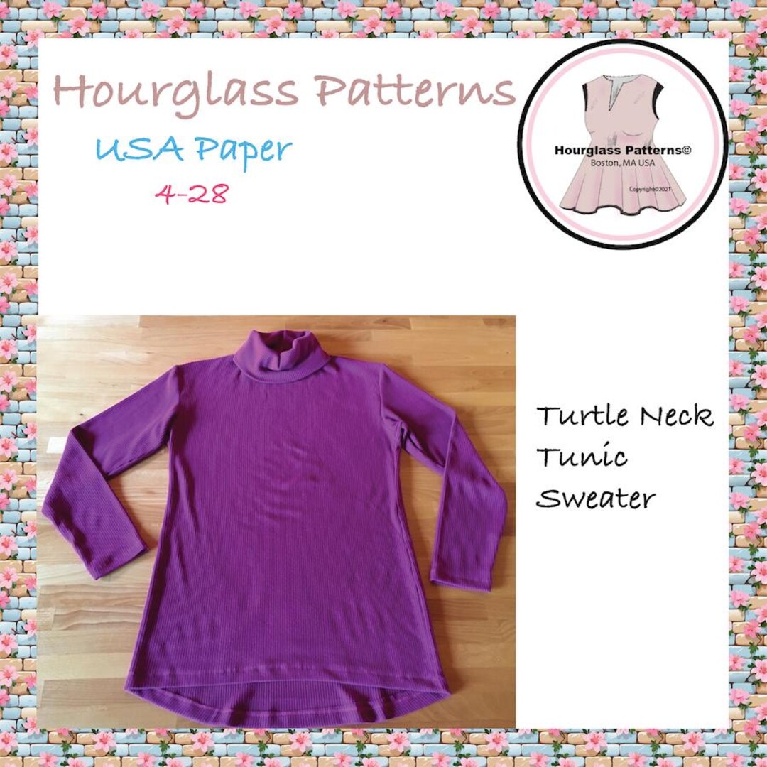 Hourglass Patterns©-turtle Tunic Long Sleeve Sweater With Slight High ...