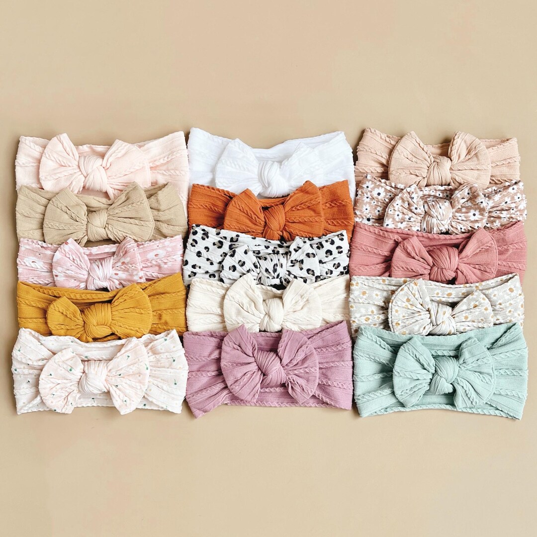 Baby Girl Headband & Bows, Soft Baby Headbands, Bow Bundle Hairband ...