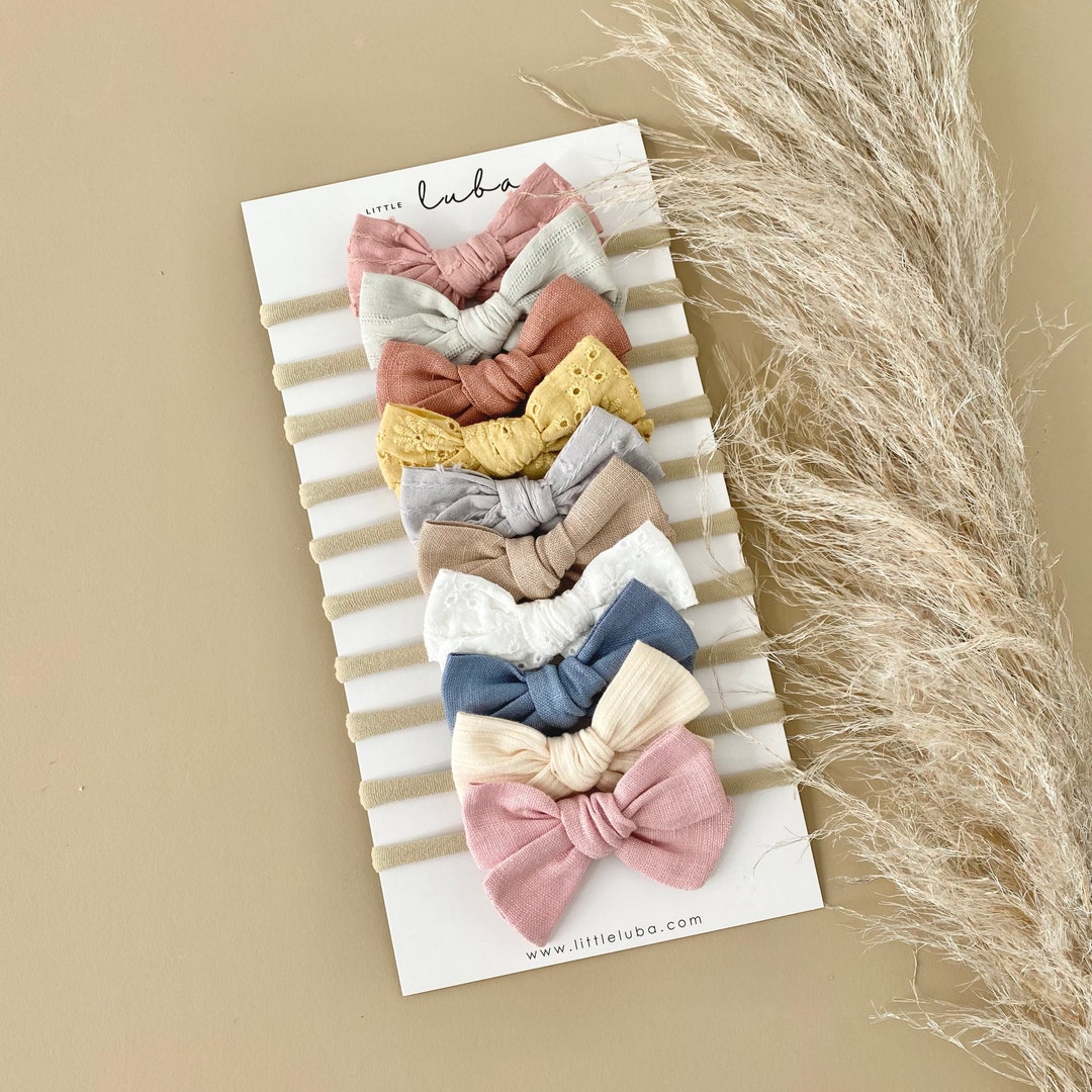 10 Baby Girl Bows, Baby Bow Headbands, Bow Headbands, Baby Girl Bow ...