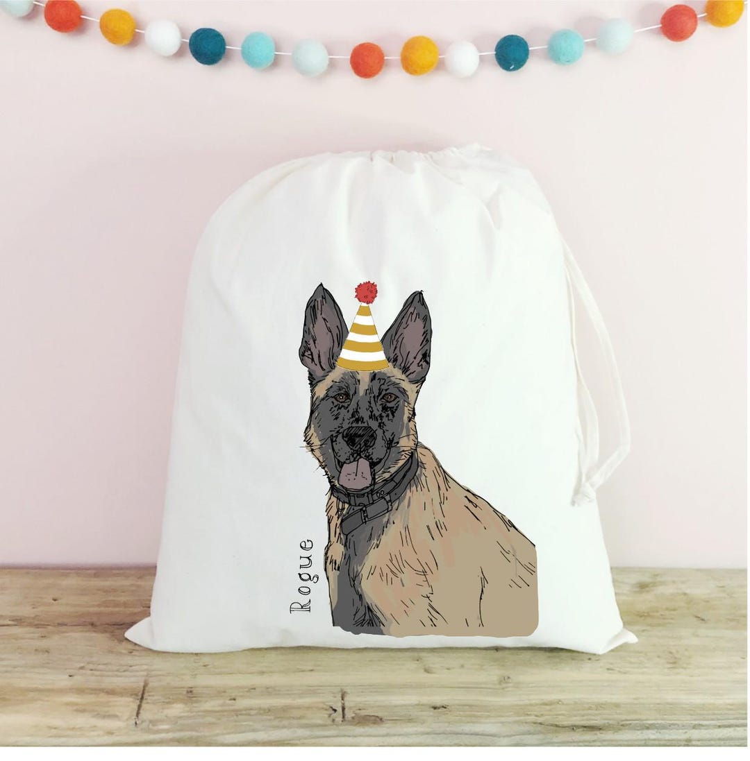 Personalised Belgian Malinois Dog Birthday Gift Bag - Etsy