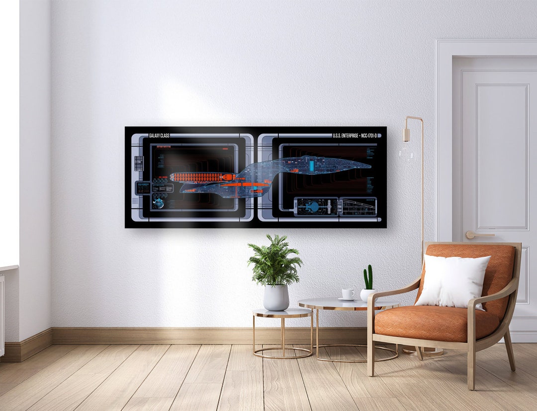 Star Trek USS Enterprise 1701-D (picard LCARS 2.0) Large Panel Print ...