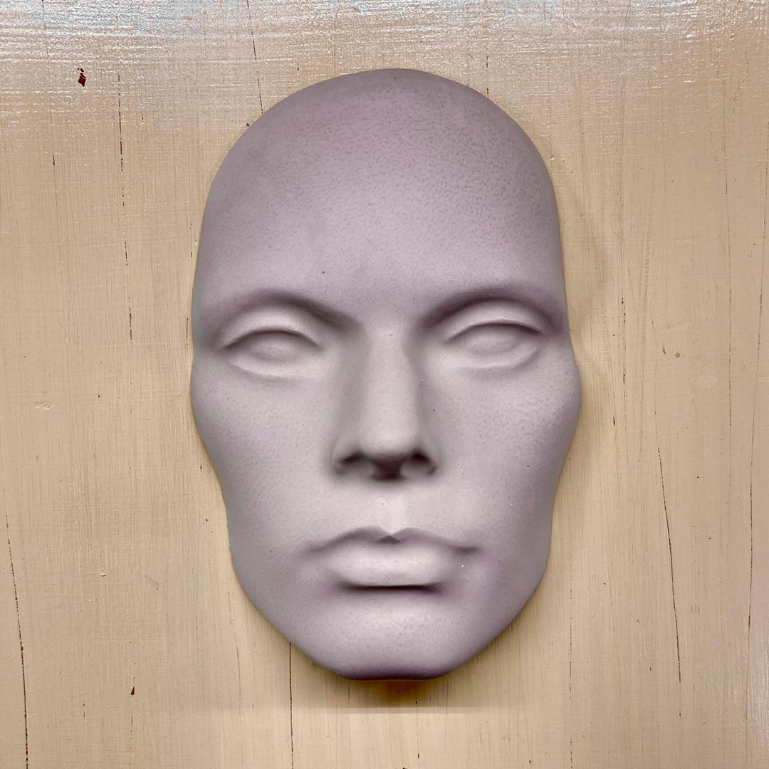 Human Face-life Sized Plaster Face Casting for Wall Art, Mixed Media ...