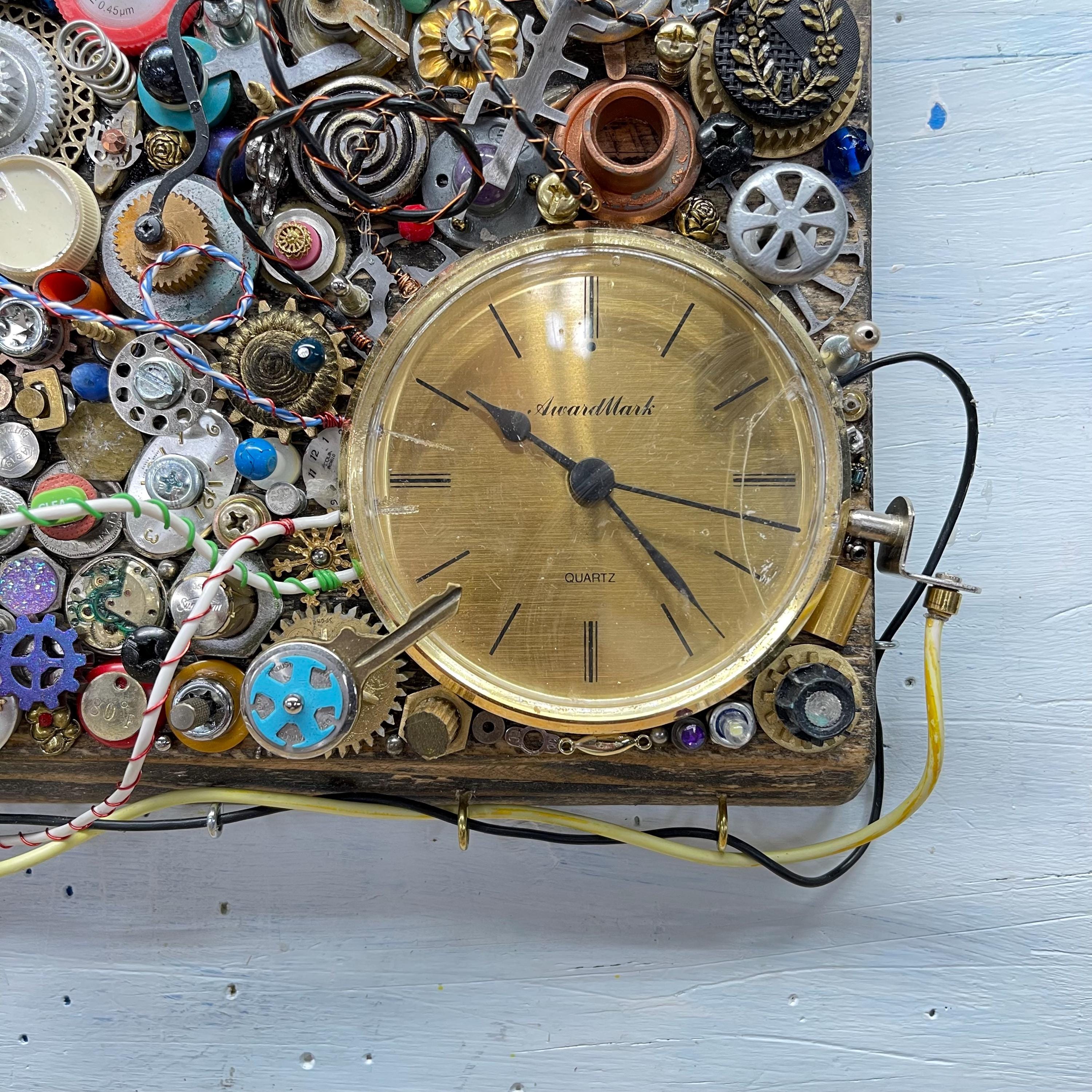 Steampunk Clock-handmade Steampunk/cyberpunk Found Object Assemblage - Etsy