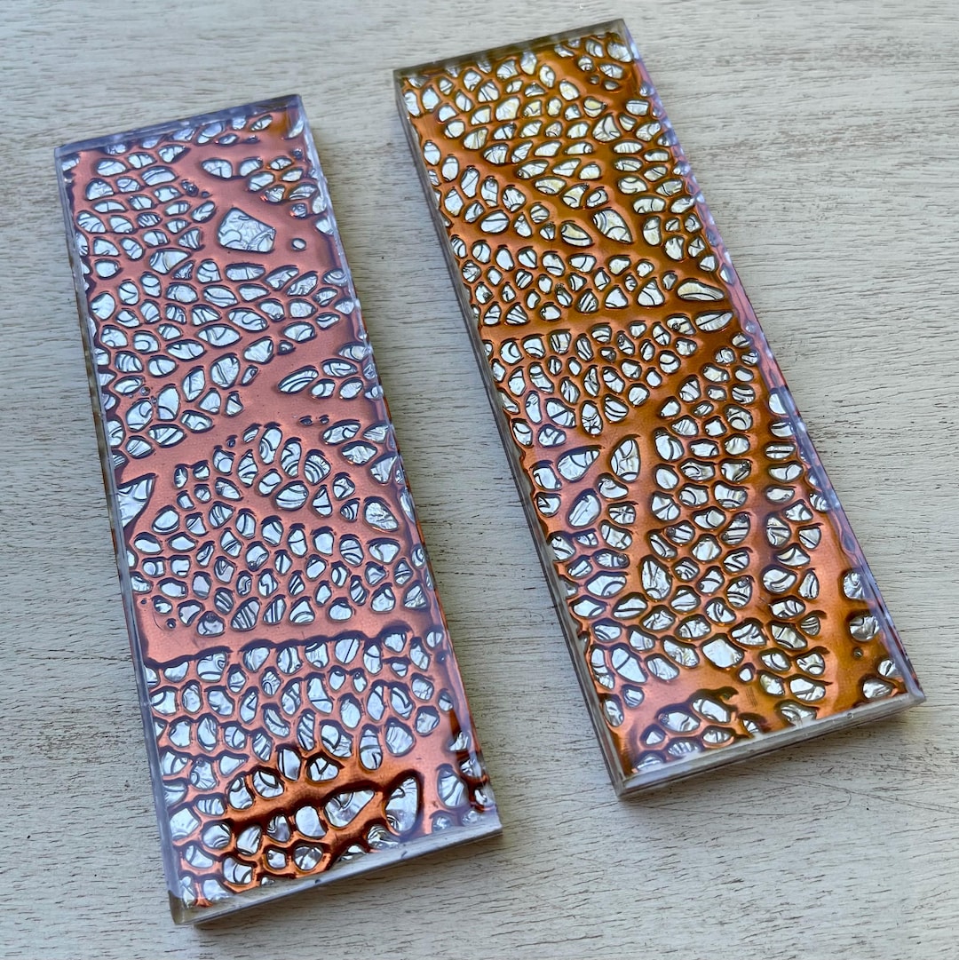 Knife Scales-unique Aluminum and Copper Layered Knife Scales in Clear ...