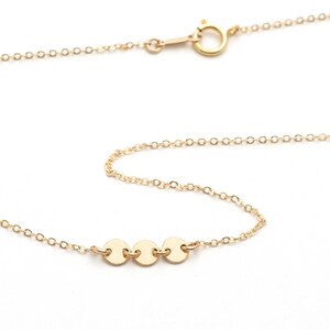Simple Necklace Three Coins Necklace Gold Circle Necklace Bohemian ...