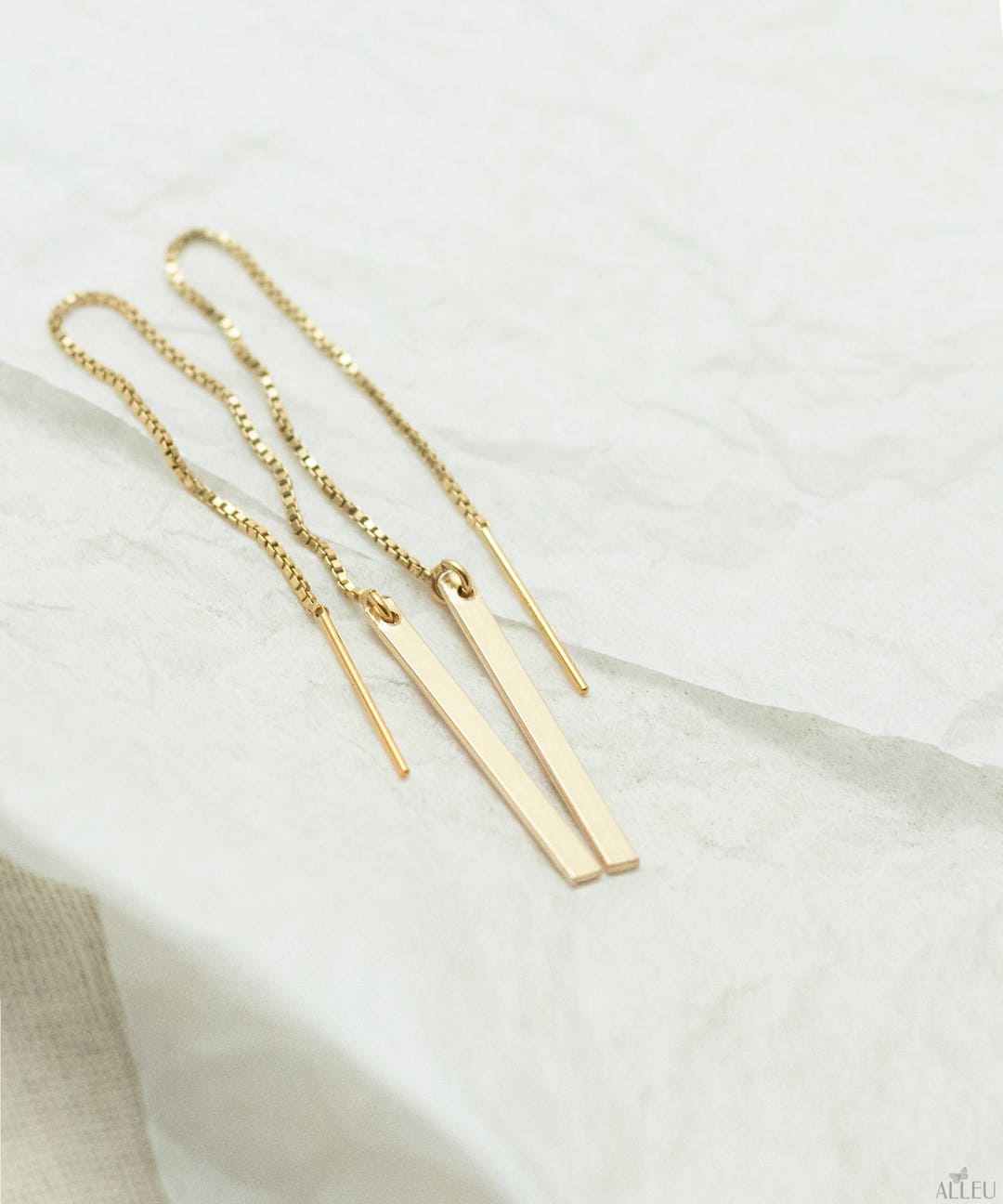 Simple Earrings Gift Bar Earrings Long Line Earrings 14kt Gold Filled ...