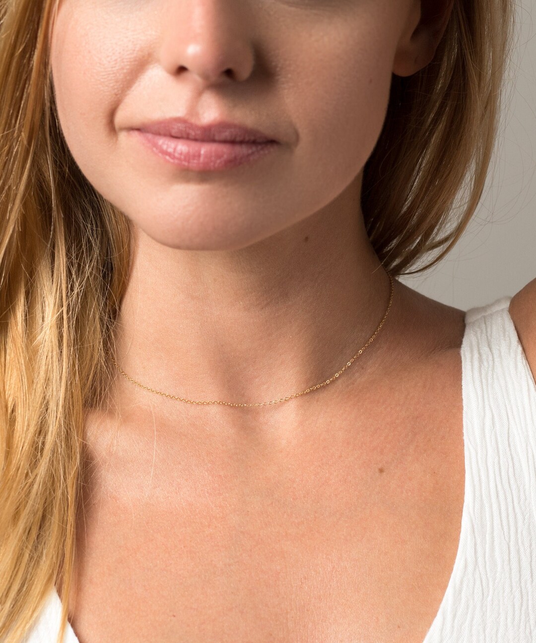 Dainty Thin Chain Necklace Layering Necklace Thin Gold Chain Necklace ...