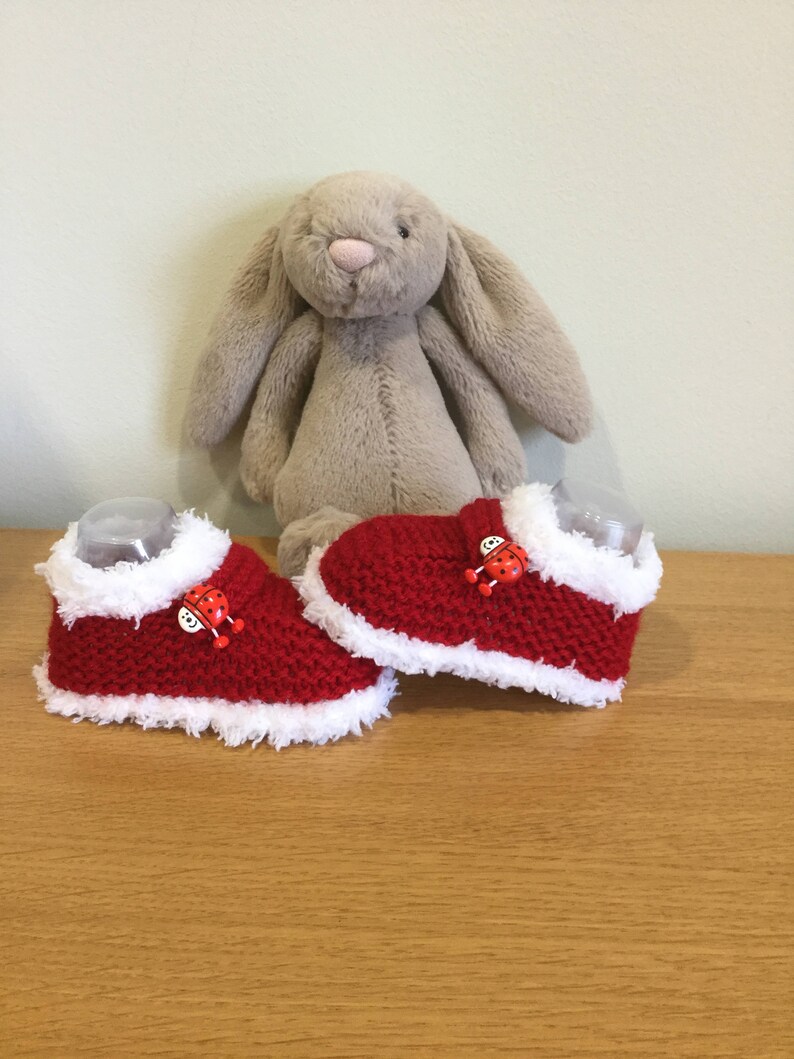 Fur Trimmed Baby Boots, Hand Knitted Baby Booties, Reborn Baby Boots ...