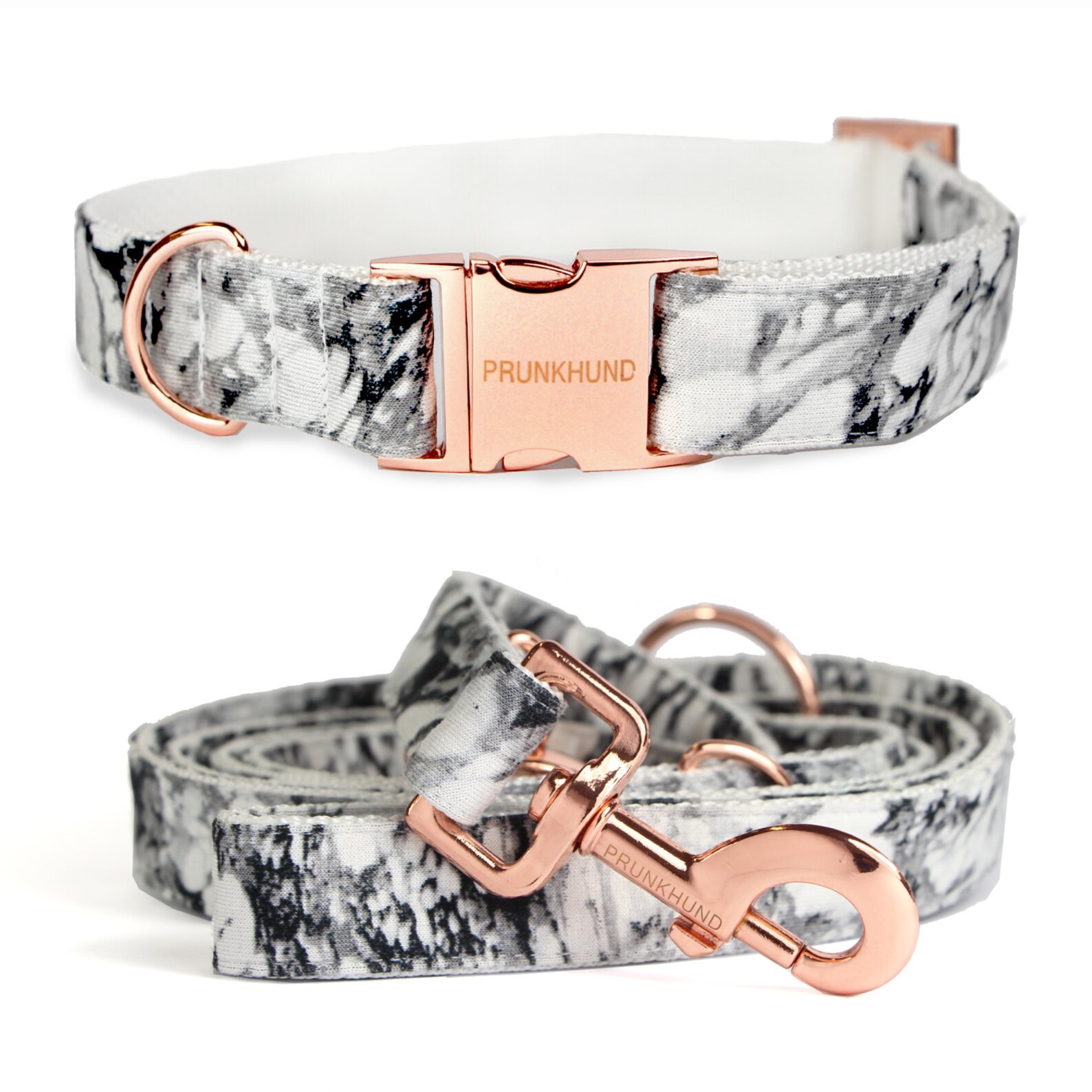 Dog Collar MARBLE With Rose Gold Colored Hardware Handmade - Etsy