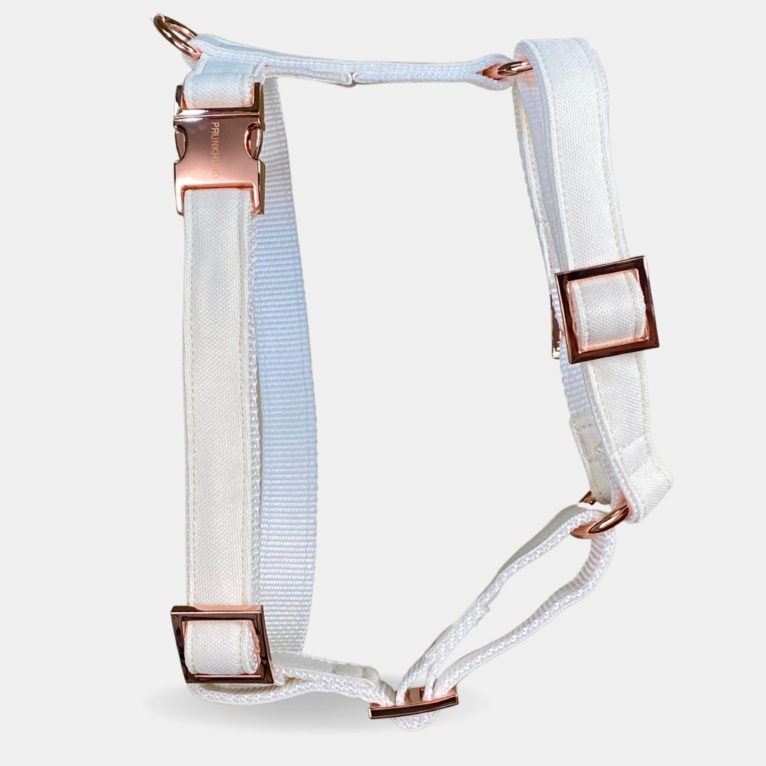 Designer Dog Harness COCONUT - Designer Harness White Outdoor Fabric ...