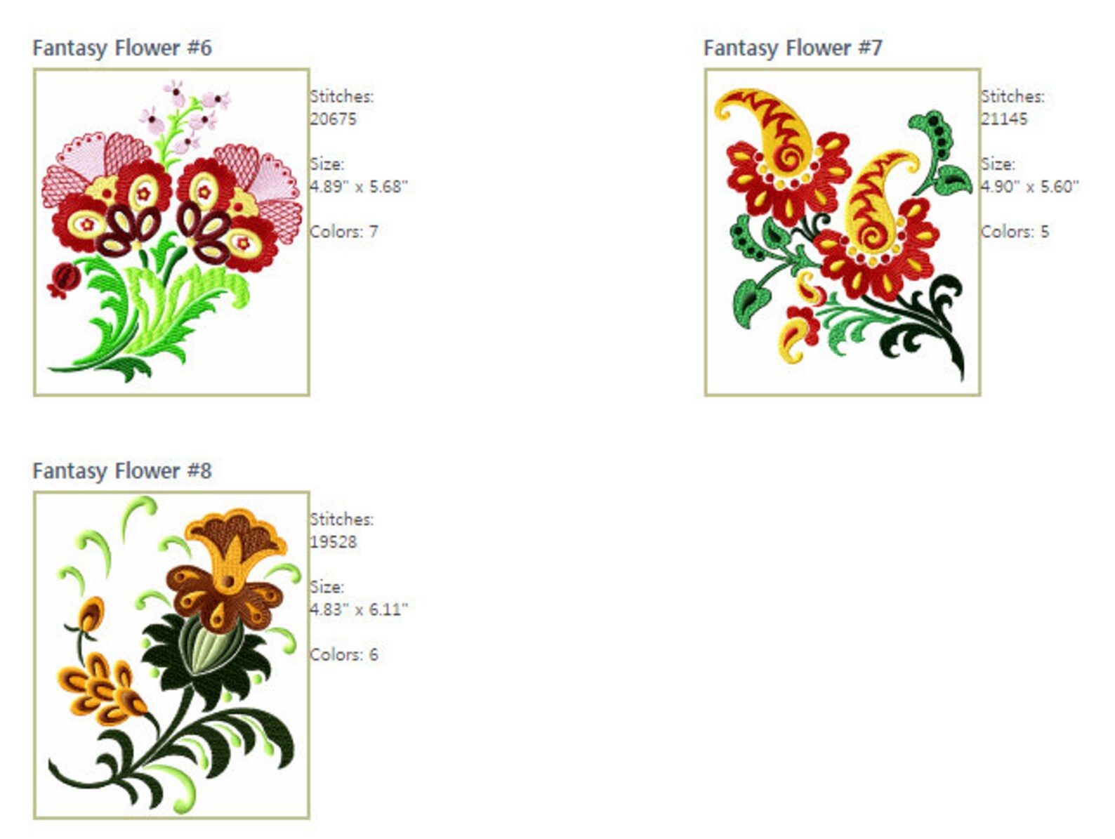 Fantasy Flowers 9 Machine Embroidery Designs for | Etsy