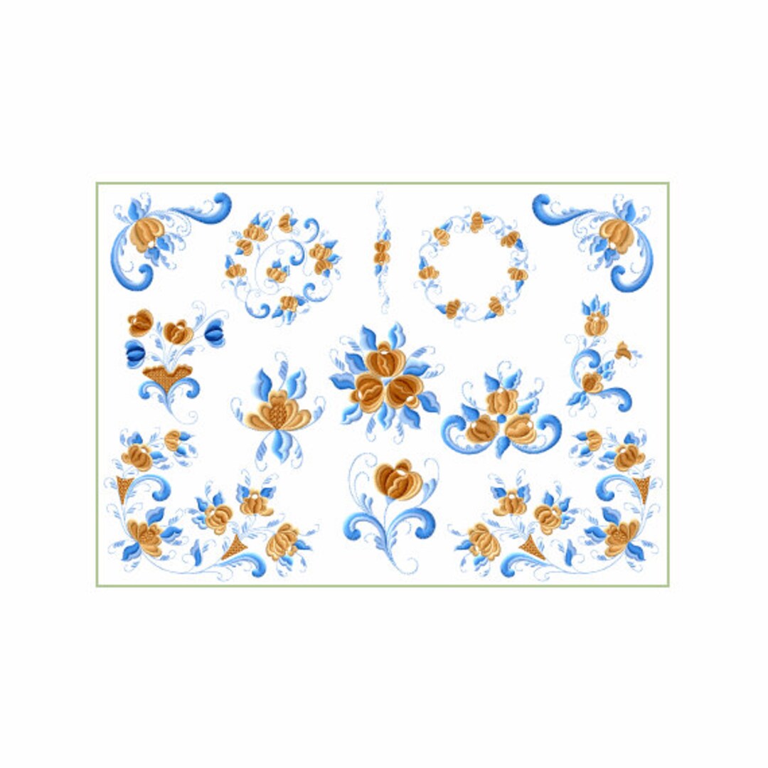 ABC Embroidery 11 Norway Roses Machine Embroidery Designs for 5"x7 ...