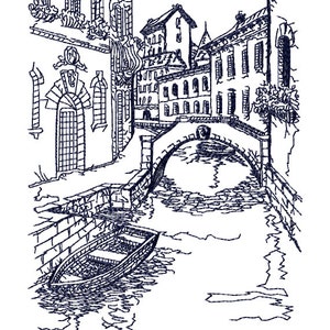 Venetian Street Machine Embroidery Design - 2 Sizes 5 X 7-inch Hoop, 6 ...