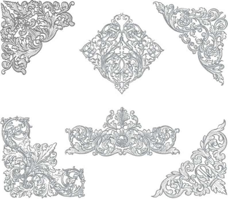 Whitework Borders-n-corners 6 Machine Embroidery Designs for - Etsy
