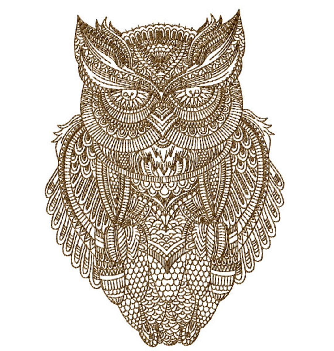 Wise Owl Machine Embroidery Design in Three Sizes - 5x7 and 6x10 -inch ...