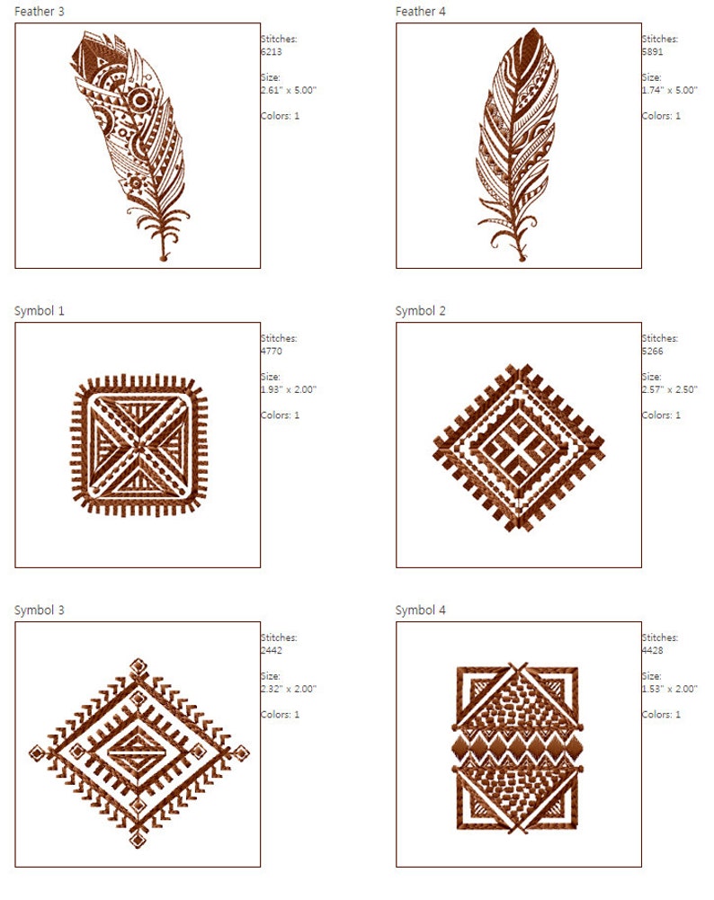 Tribal Symbols 20 Machine Embroidery Designs for - Etsy