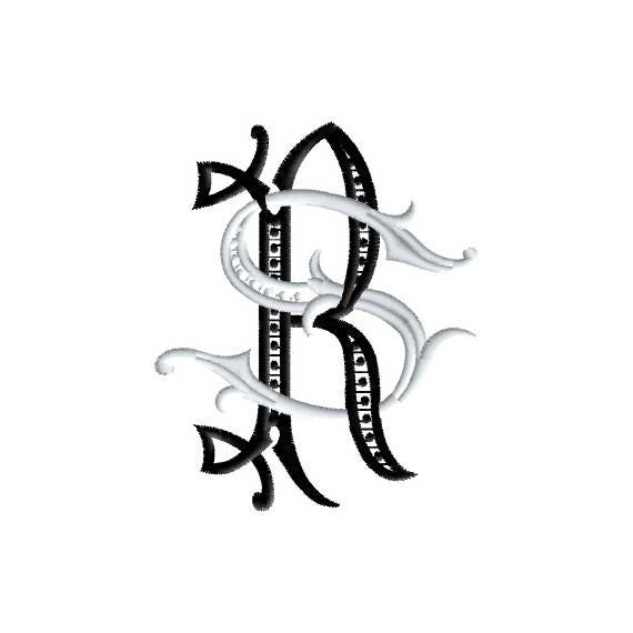 R and S 2 Two-letter Monogram Machine Embroidery Design in 4 | Etsy