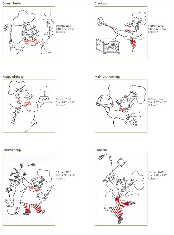 French Chef 2 12 Machine Embroidery Designs for 5"x7" Hoop D2142 - Etsy