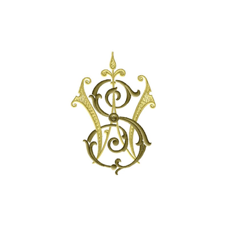 S and W or W and S #4 Two-letter Monogram Combination Machine ...