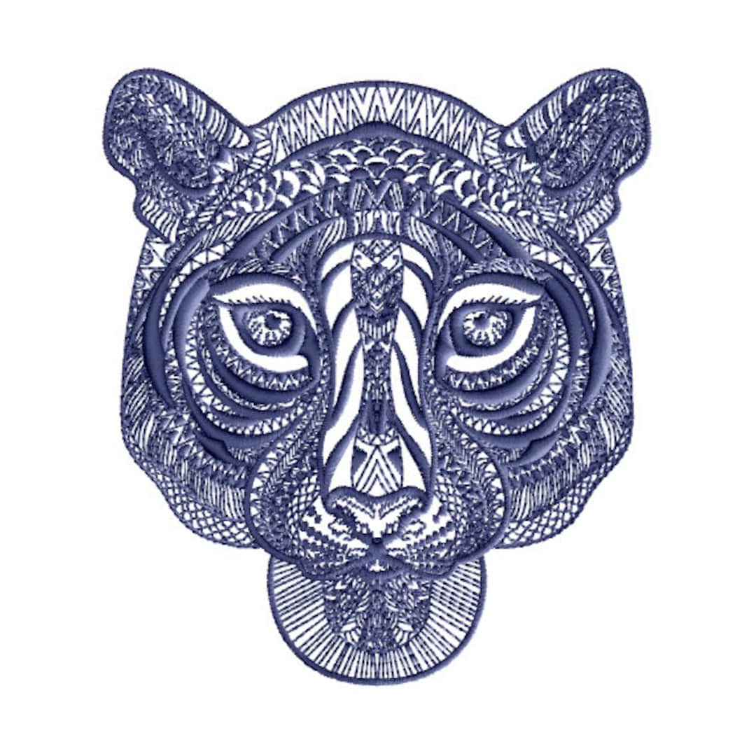 Tiger Face Machine Embroidery Design - 4 Sizes 4 X 4- Inch, 5 X 7-inch ...