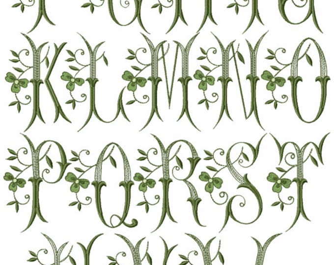 Gothic # 2 Alphabet 26 Upper-case Letters, 10 Numerals and 26 Lower-case Machine Embroidery ...