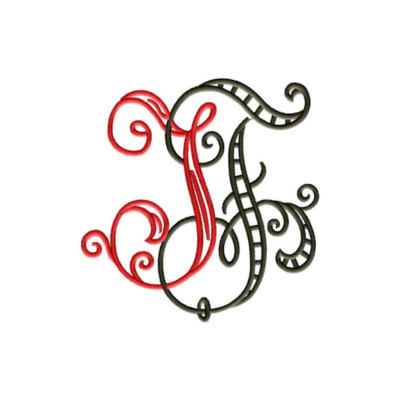 J and J 3 Two-letter Monogram Combination Machine Embroidery - Etsy
