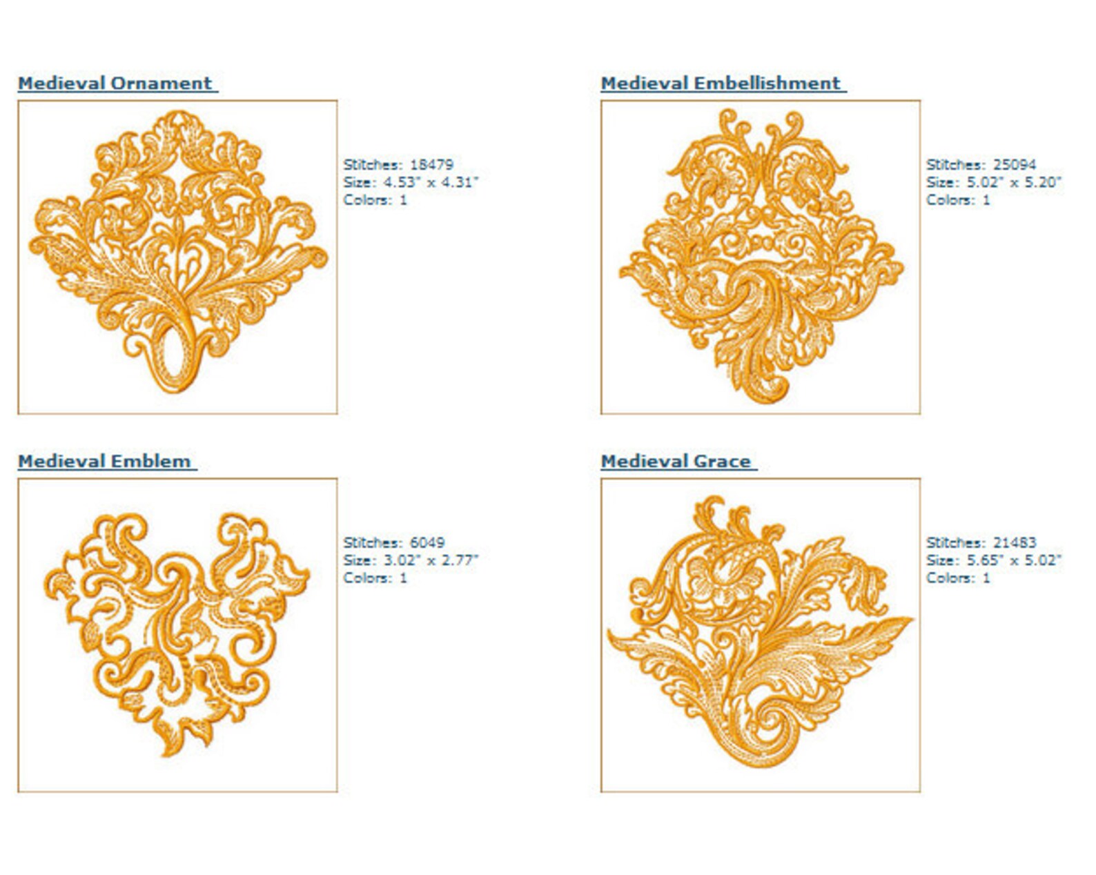 Medieval Splendor 13 Machine Embroidery Designs for | Etsy