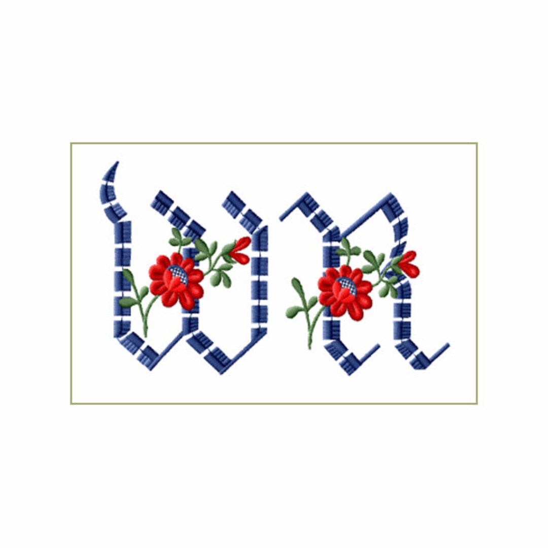 Wild Rose Font Machine Embroidery 26 Designs (all Capital Letters) - 4 ...