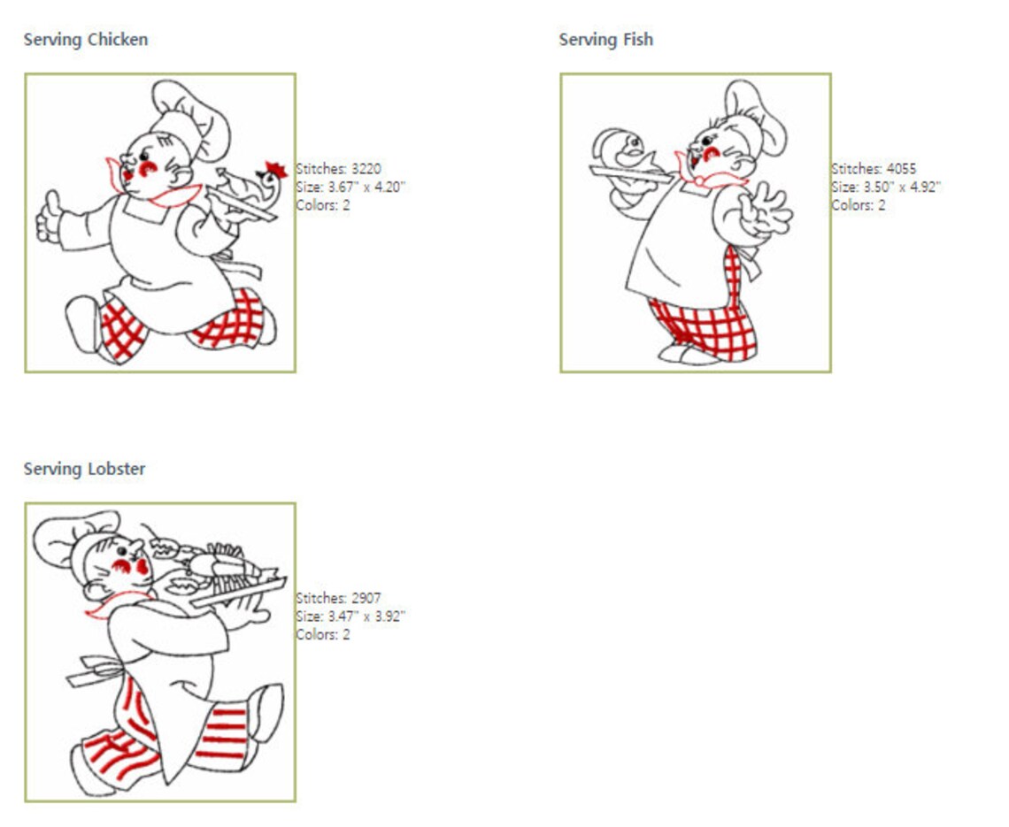 French Chef 9 Machine Embroidery Designs for 5x7 | Etsy